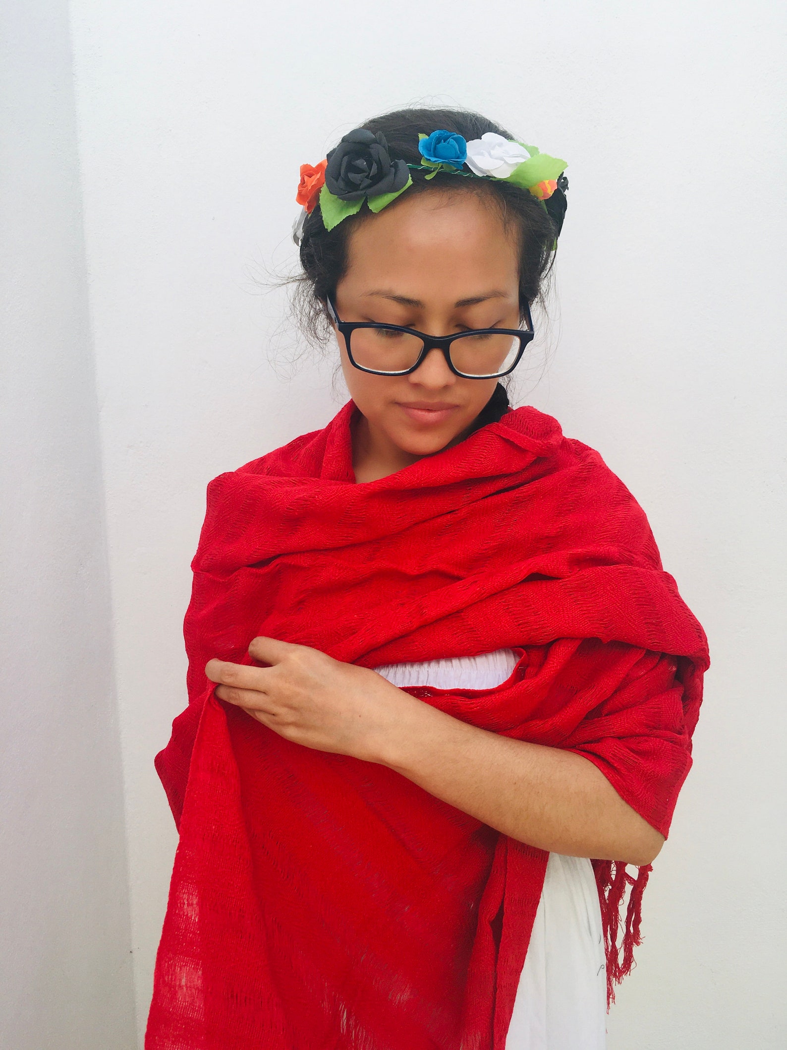 Typical Mexican Red Rebozo 2.4 Meters / 95 Inches including - Etsy