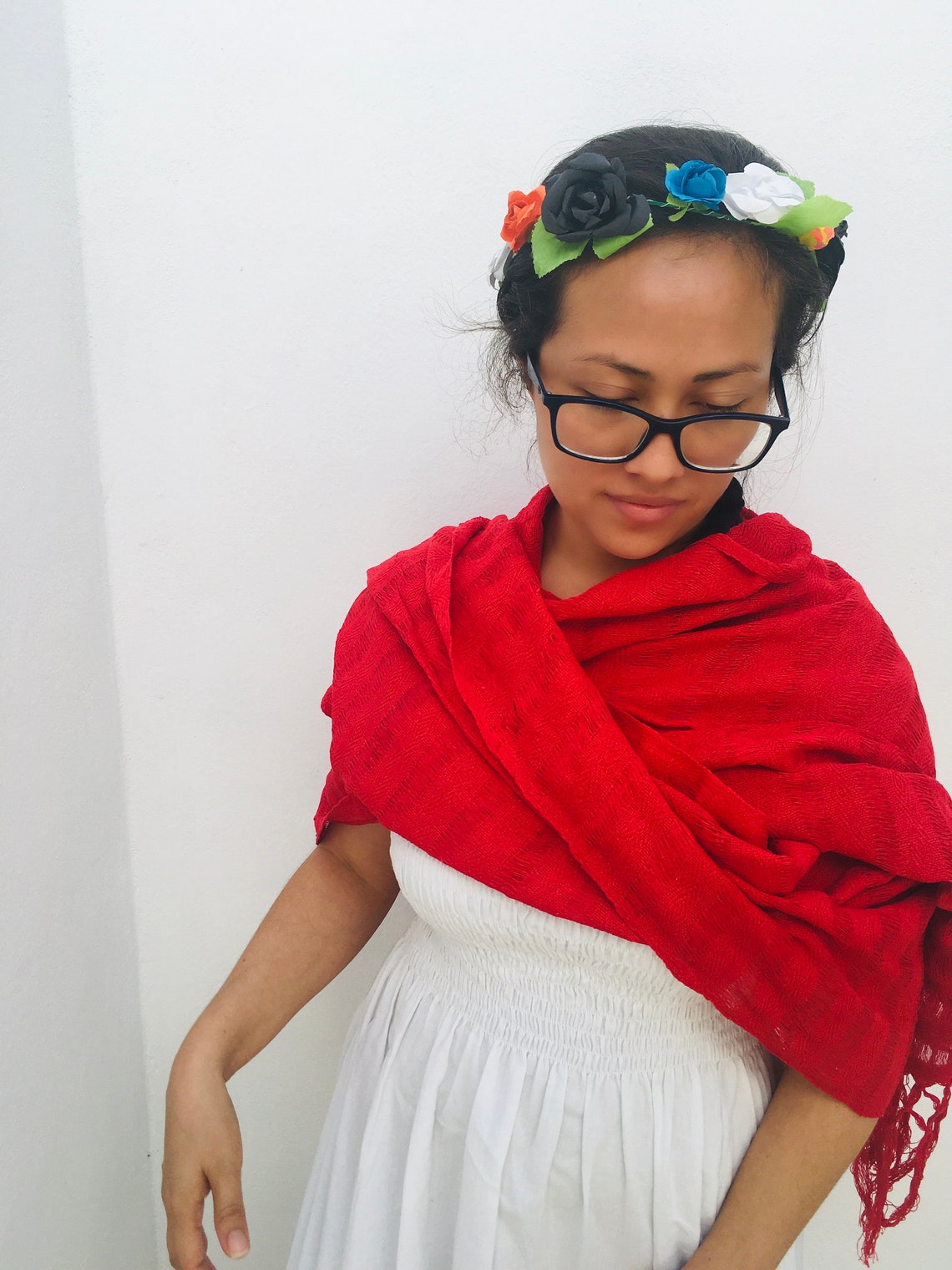 Typical Mexican Red Rebozo 2.4 Meters / 95 Inches including - Etsy