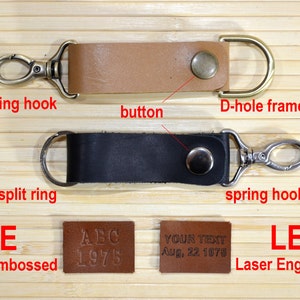 Personalized Key Chain, Monogramed Keychain, Leather Christmas Gift ...