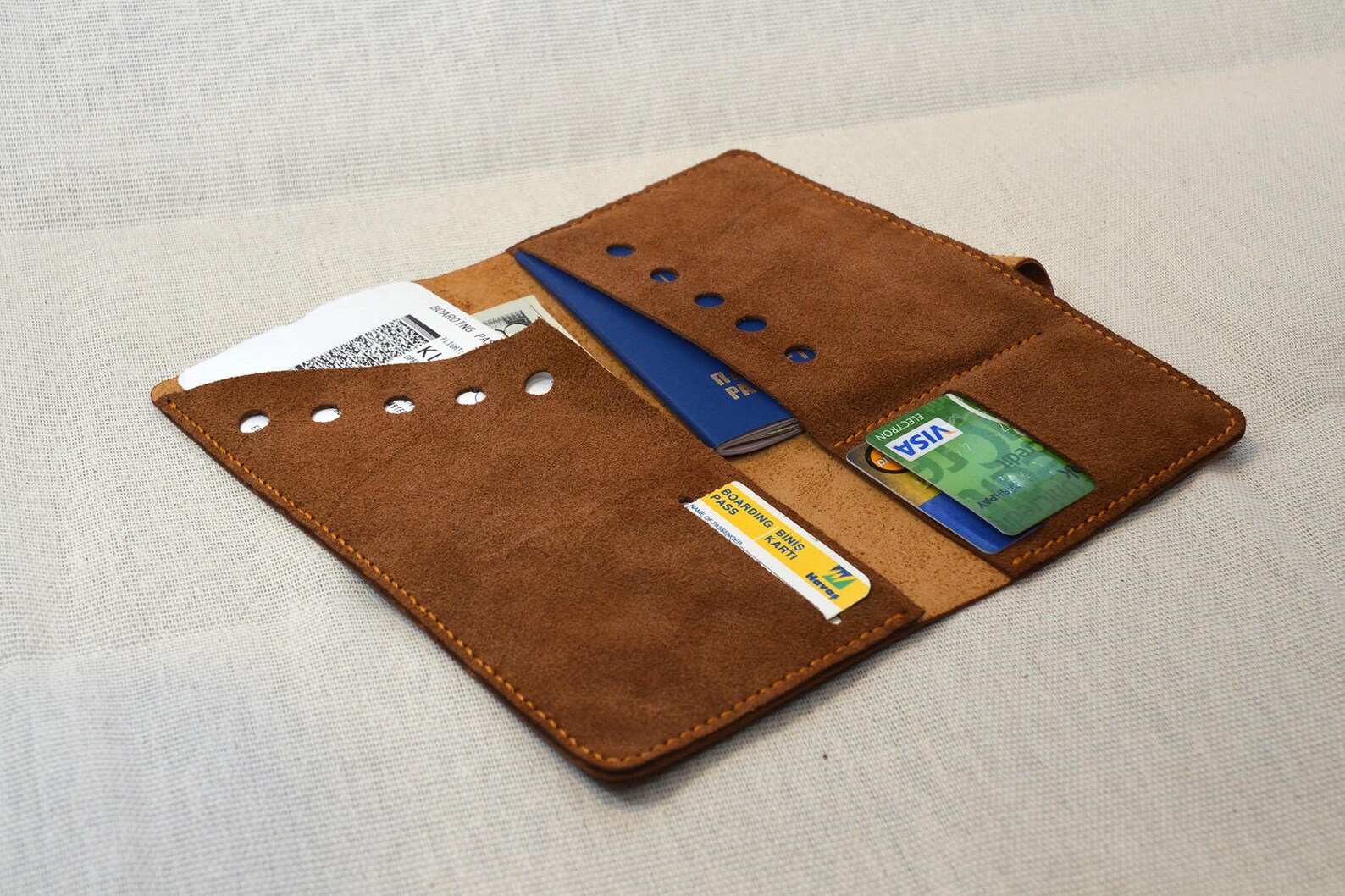Suede Leather Travel Wallet Personalized Passport Case Wallet - Etsy