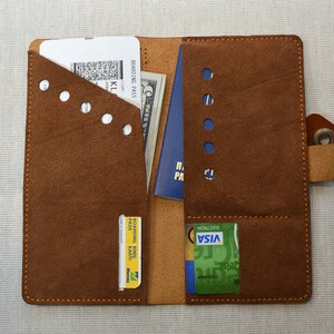 Suede Leather Travel Wallet Personalized Passport Case Wallet for ...