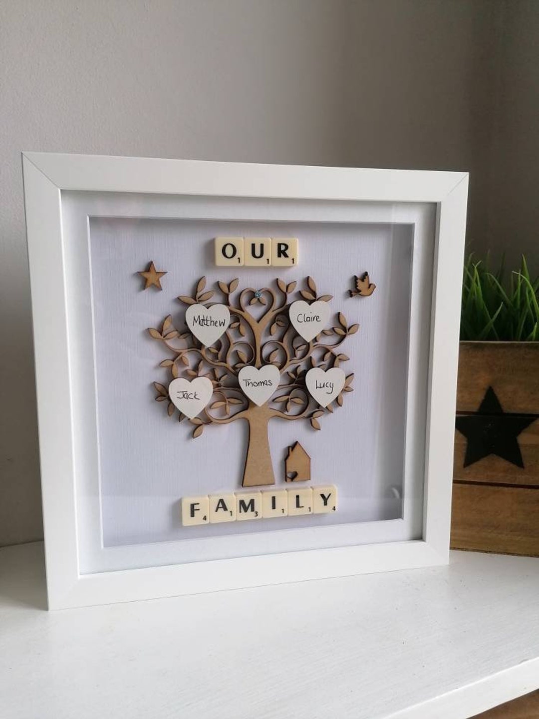 Personalised Family Tree Scrabble Picture Frames - Etsy