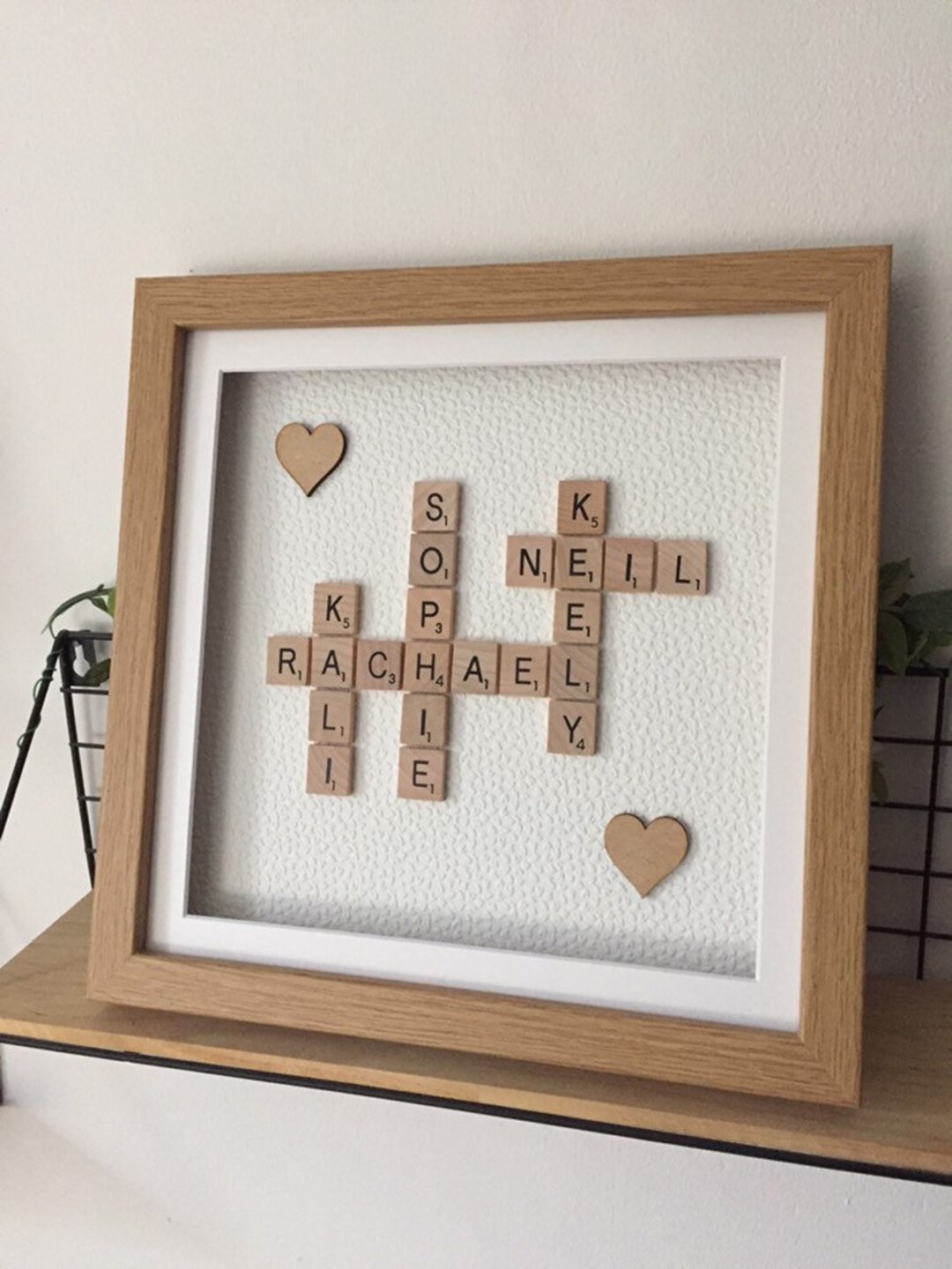 Oak Effect , Scrabble Pictures, Scrabble Frame, Personalised Family ...