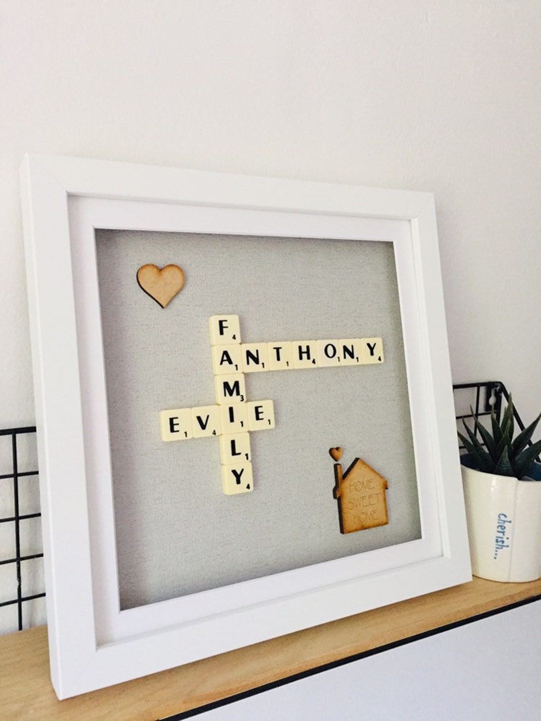 Scrabble Pictures, Scrabble Frame, Personalised Wall Art, Family Gifts ...