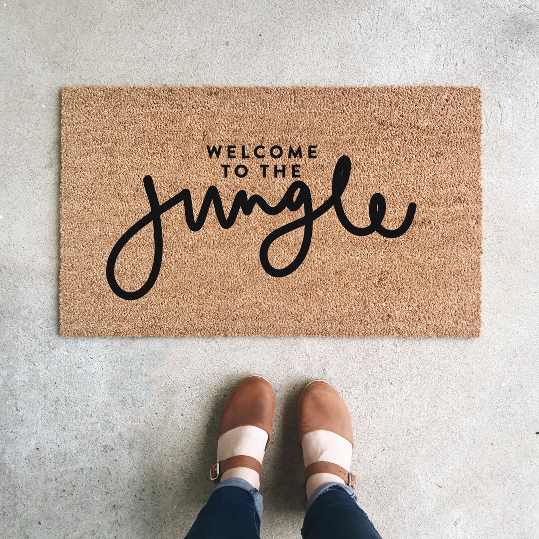 Welcome to the Jungle Mat | Door Mat | Hand Painted | Housewarming Gift ...