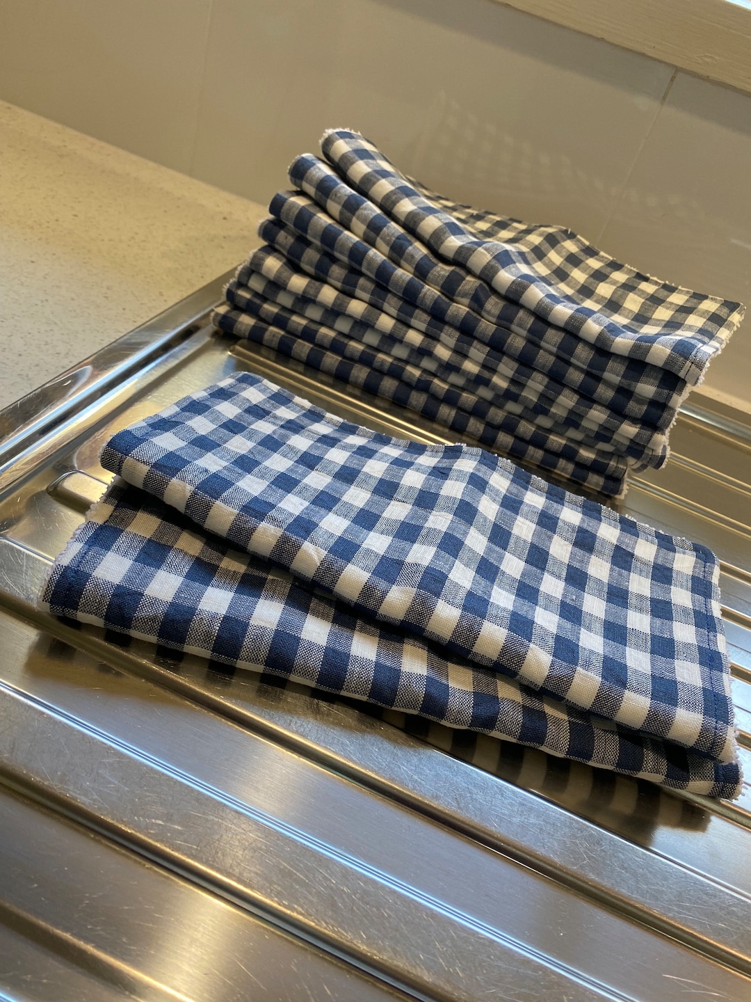 Reusable Linen Cotton Kitchen Towels, Set of 2, Fully Washable, Cotton ...