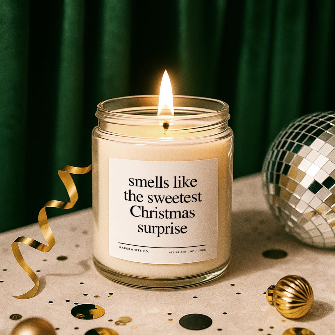Sweetest Christmas Surprise Candle – Holiday Pregnancy Reveal Candle ...