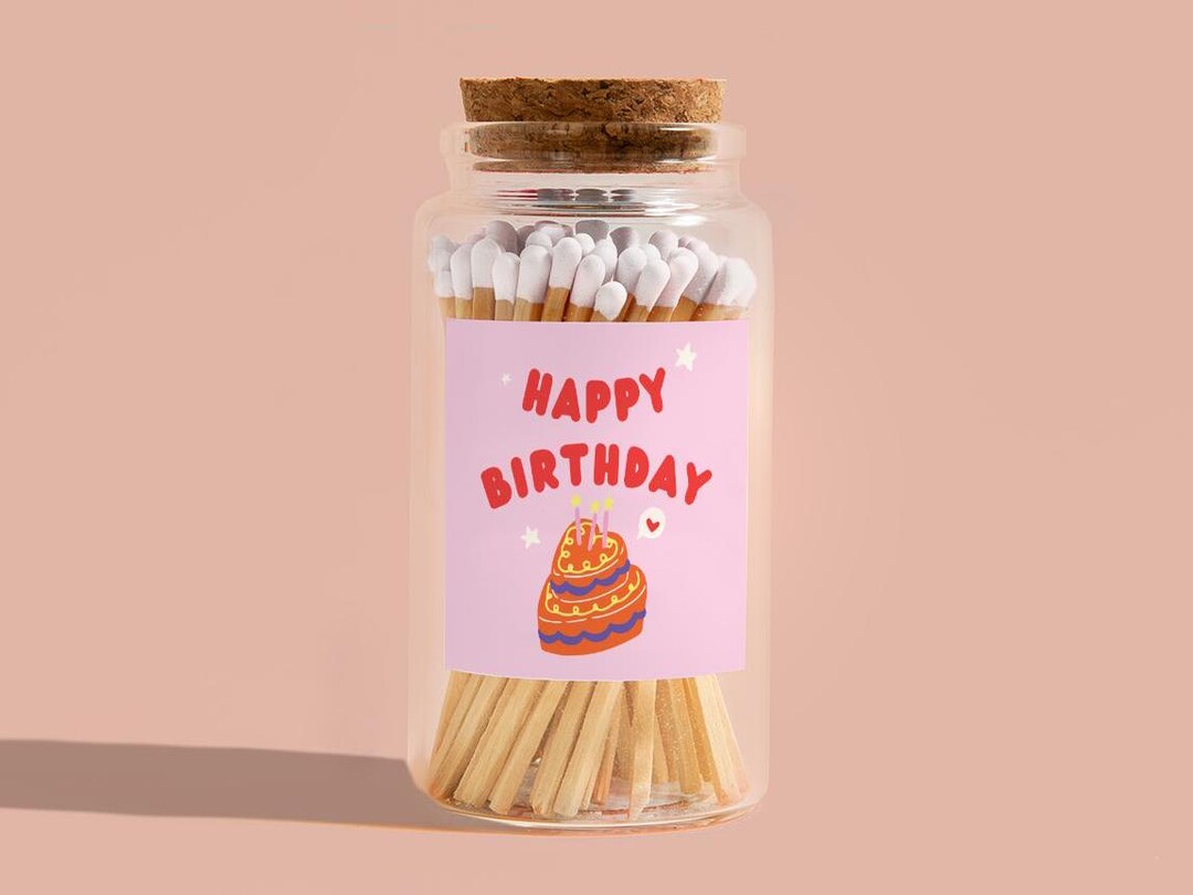 Happy Birthday Matchstick With a Striker, Birthday Gift, Personalized ...