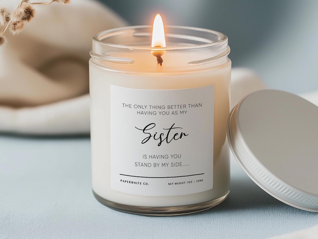Maid of Honor Proposal Candle for Sister, Wedding Candle for Sister ...