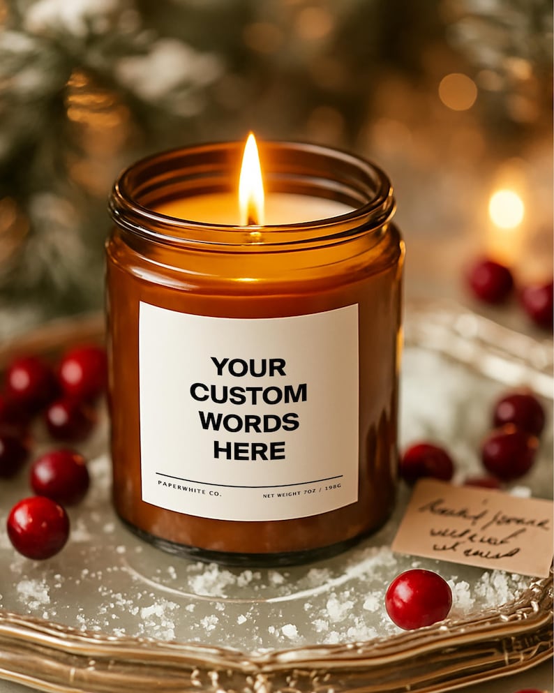 Custom Message Amber Jar Candle, Create Your Own Personalized Scented ...