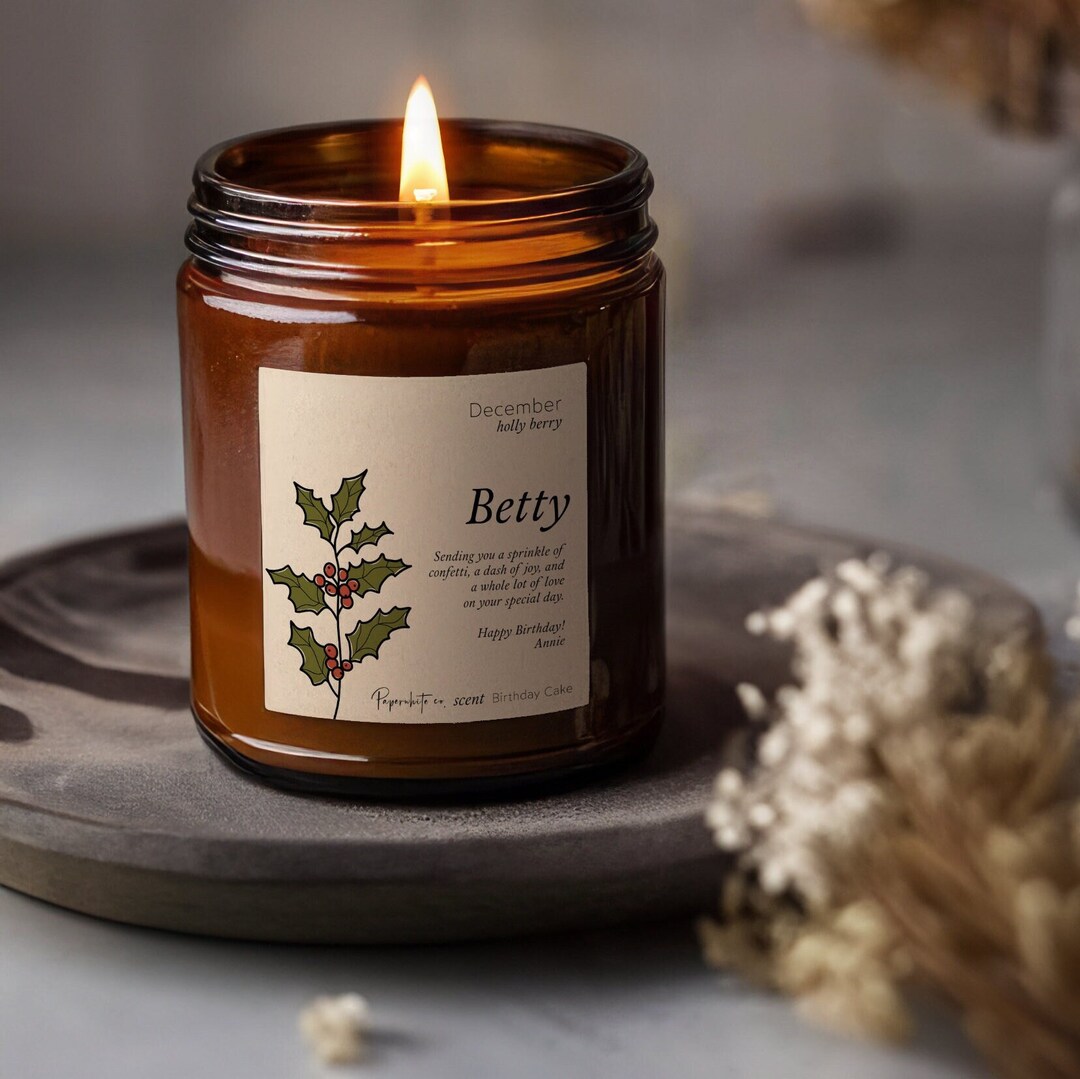 Birth Month Candle Birth Flower Candle Flower Birthday Candle Custom Birthday Candle ABM2 - Etsy