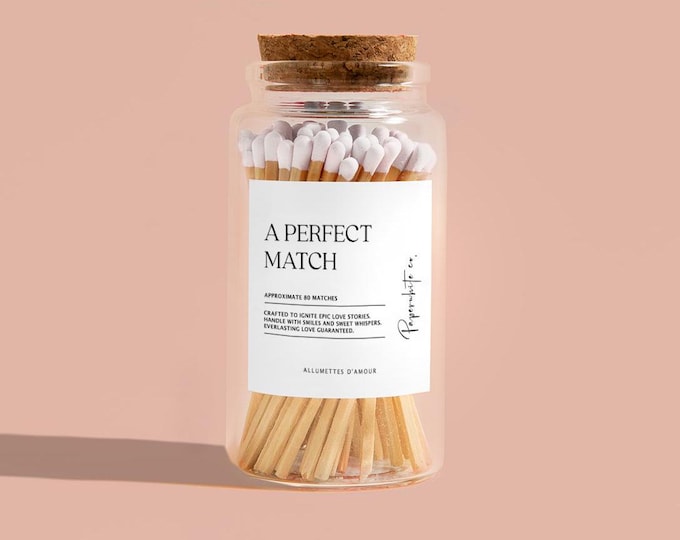 We're a Perfect Match Sticker, Matchbox, Vinyl Sticker, Laptop Sticker ...