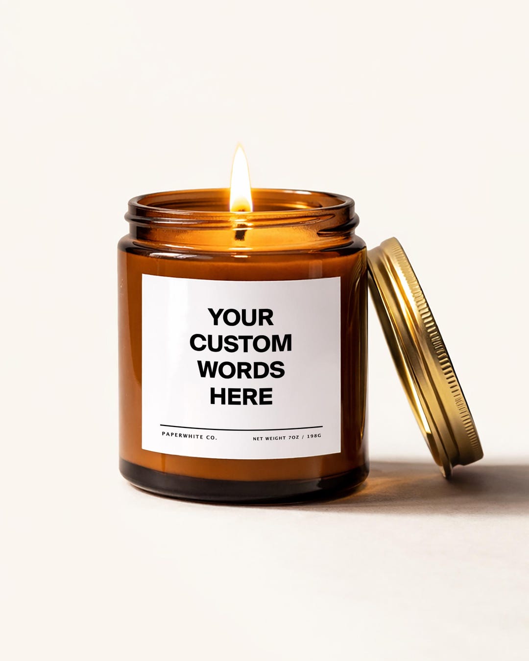 Custom Message Amber Jar Candle, Create Your Own Personalized Scented ...