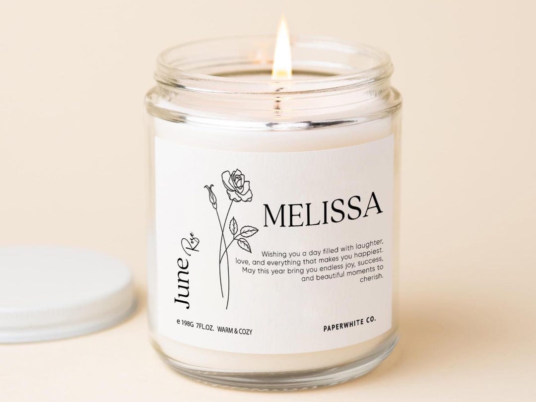 June Birthday Gift June Birth Flower Candle June Girl Gift for June ...