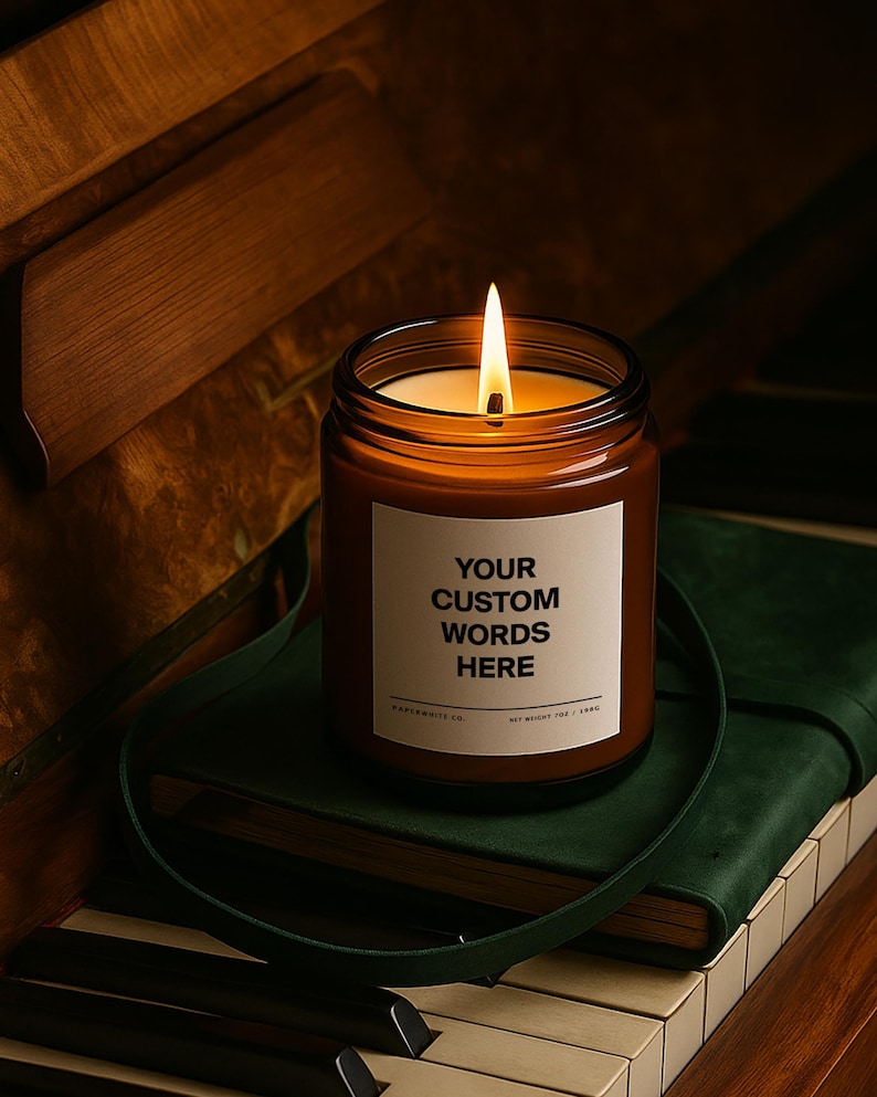 Custom Message Amber Jar Candle, Create Your Own Personalized Scented ...