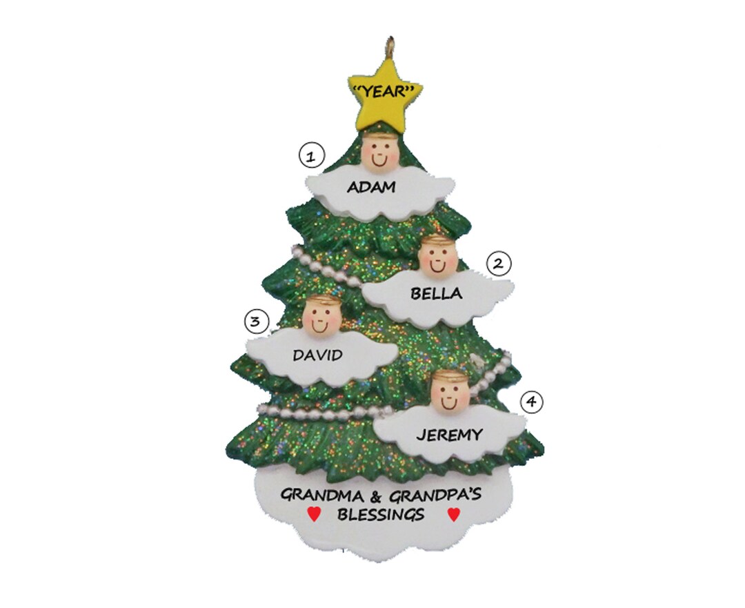 Personalized Grandparents Blessings Angel Tree 4 - Personalized Grandma ...