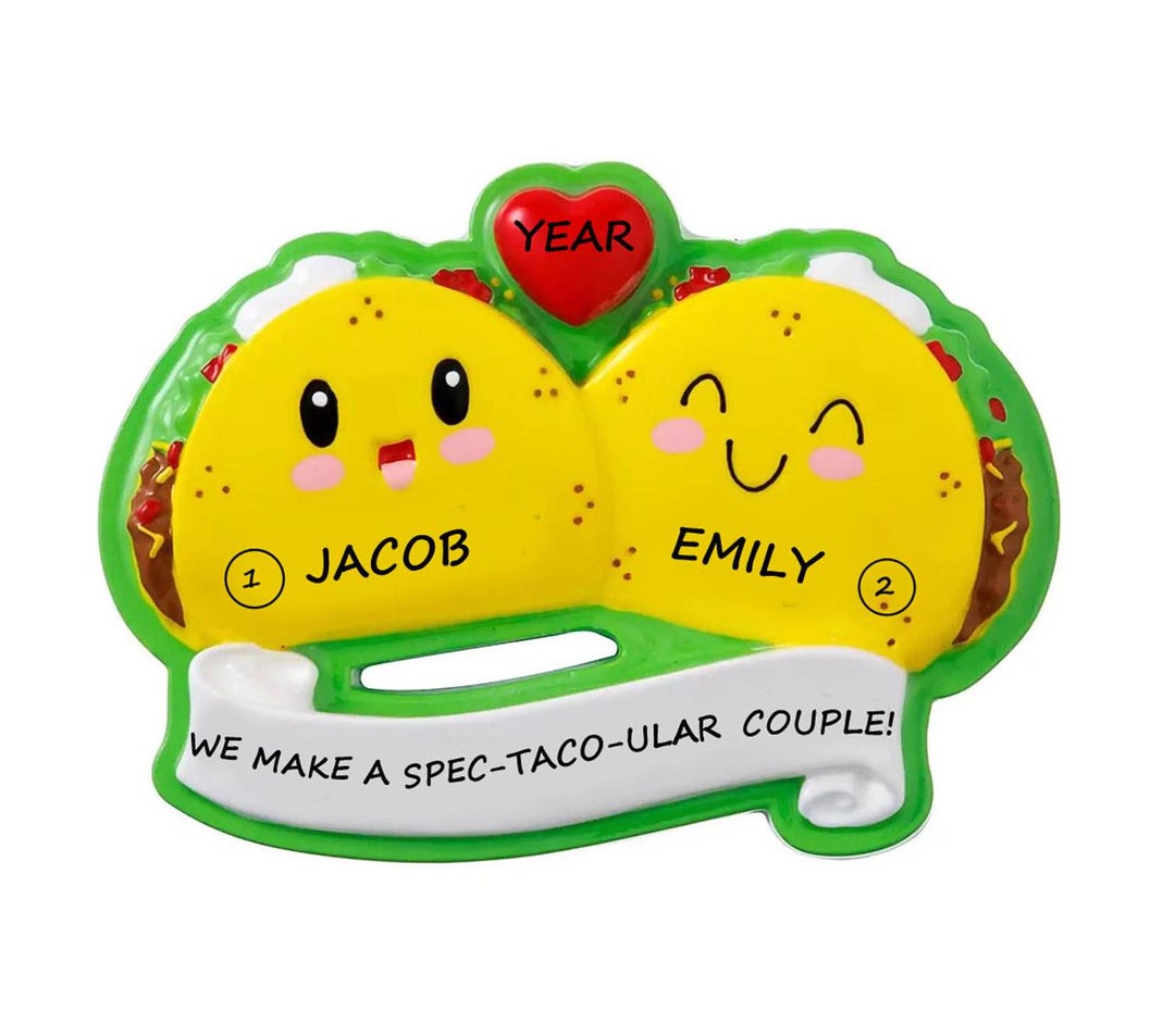 Personalized Taco Couple Christmas Ornament - 2 Tacos Personalized ...