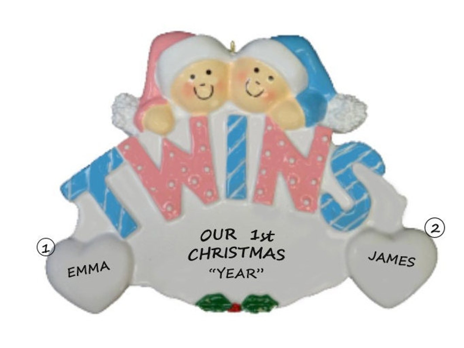 Twins Christmas Ornament Personalized Ornament for Twins - Etsy
