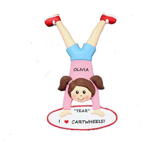Tumbling Cartwheel Girl Personalized Ornament Girl That - Etsy