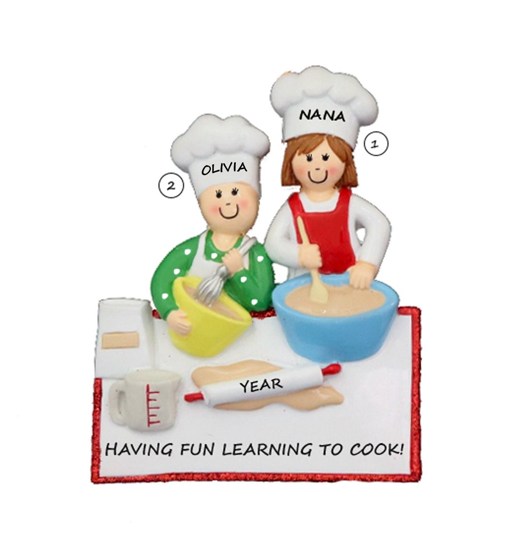 Child Baking With Nana Personalized Ornament - Young Grandchild ...