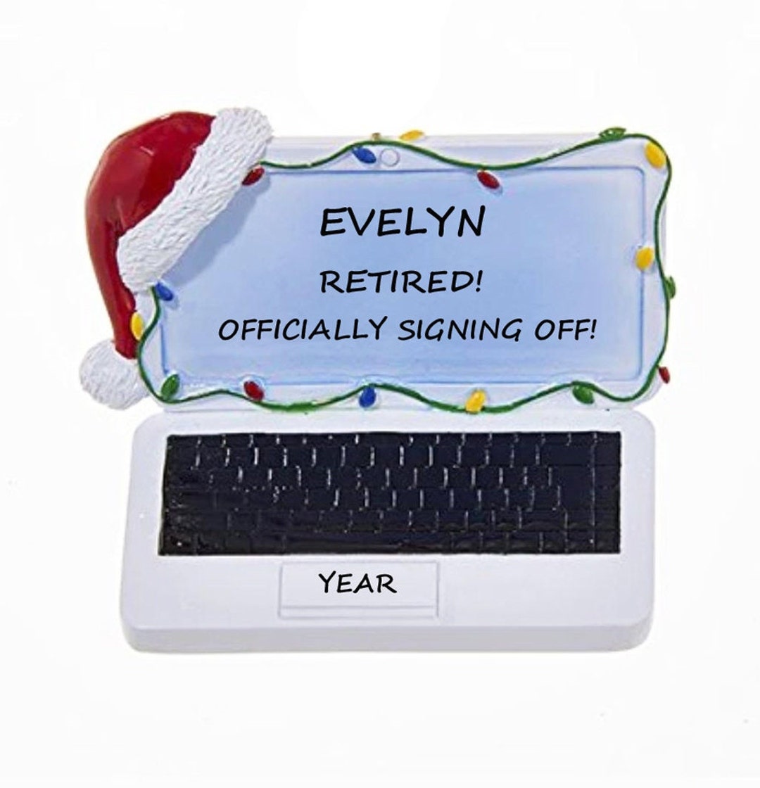 Retirement Laptop Computer Personalized Christmas Ornament ...