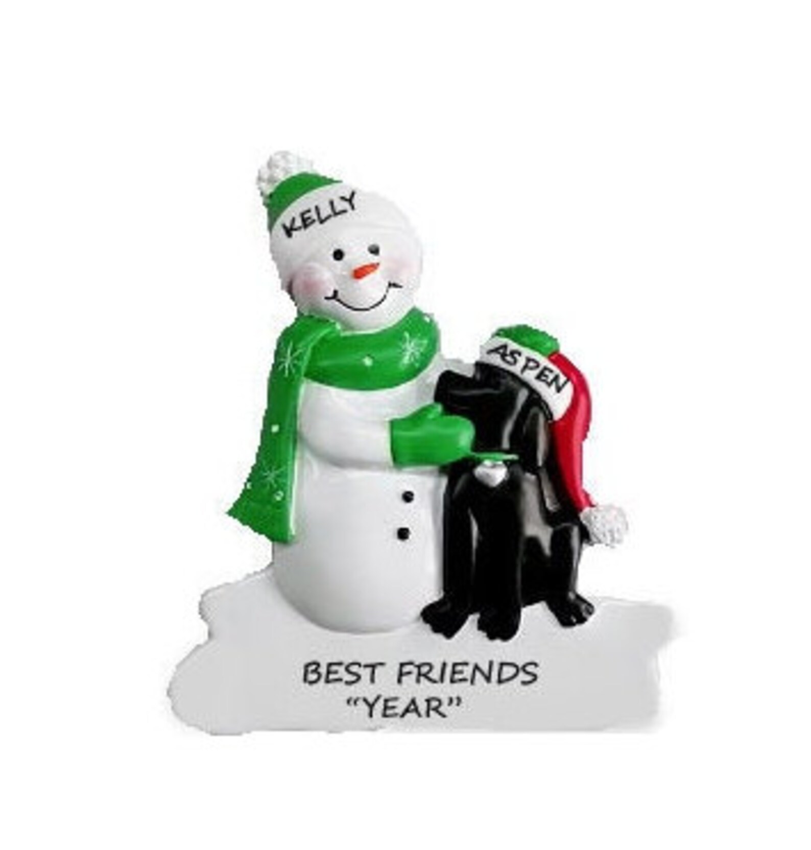 Personalized Snow With Dog - Snowman With Dog Personalized Christmas ...