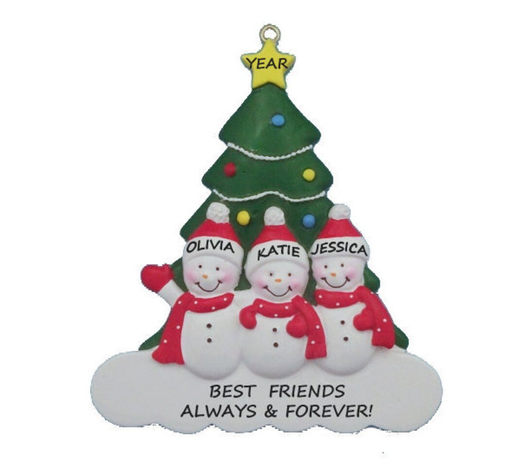 3 Best Friends Personalized Christmas Ornament - Best Roommates ...