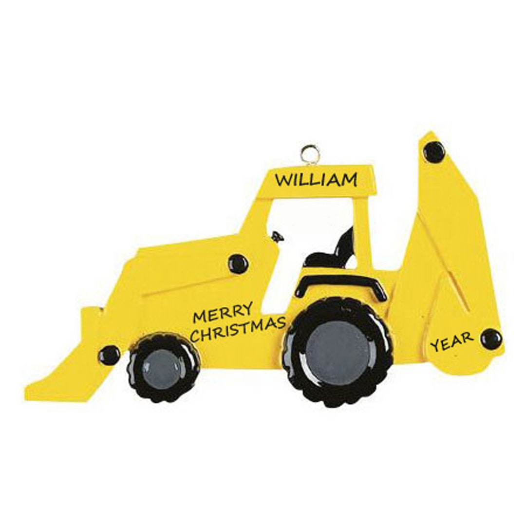 Personalized Backhoe Christmas Ornament - Personalized Construction ...