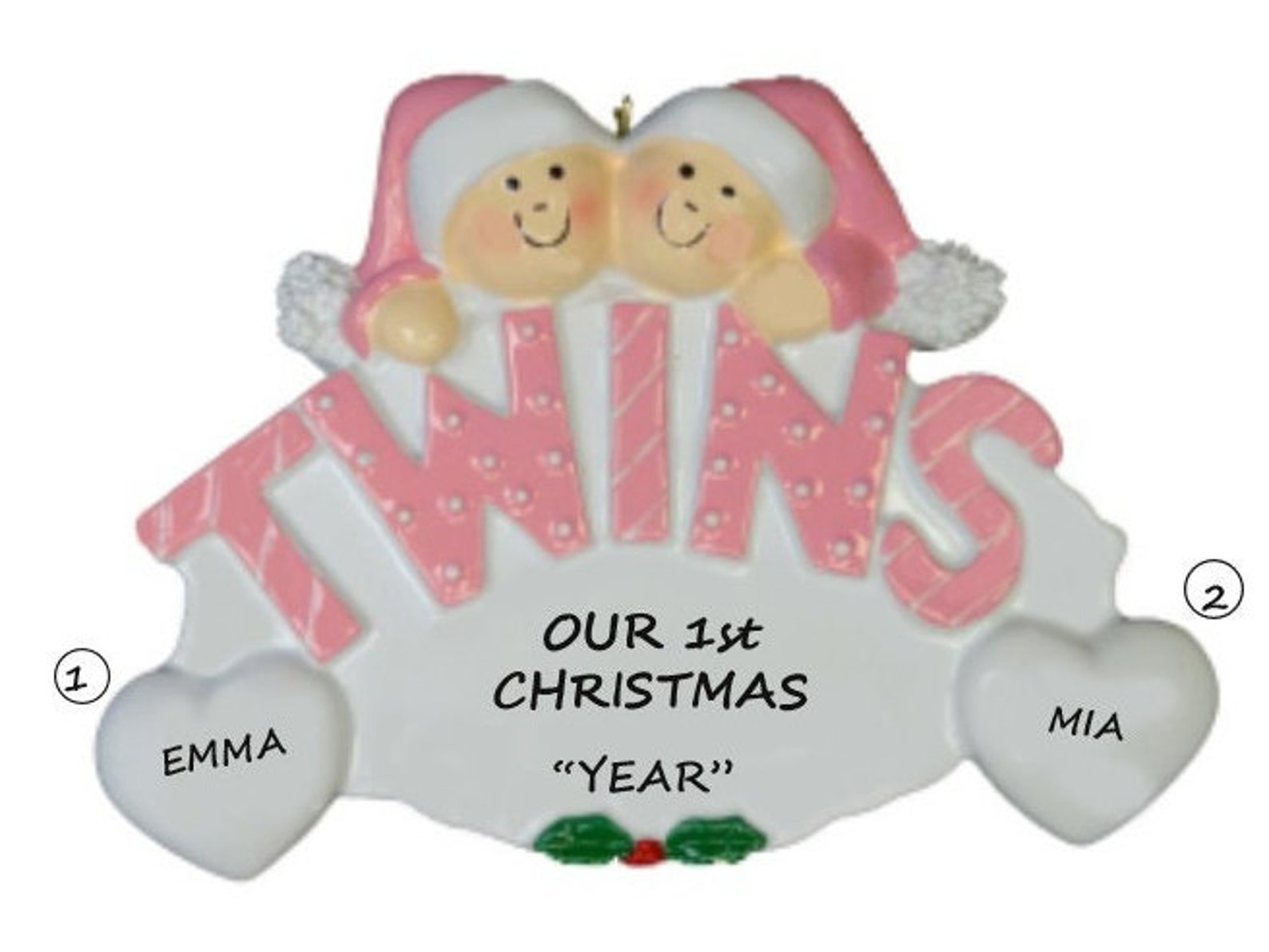 Twins Christmas Ornament Personalized Ornament for Twins - Etsy
