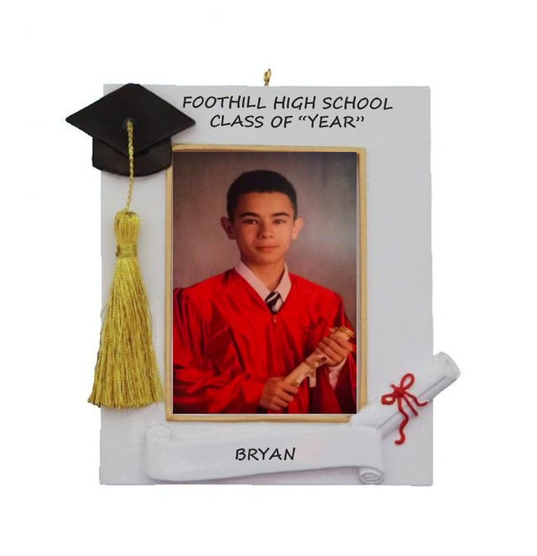 Graduation Personalized Picture Frame Christmas Ornament - Dated ...