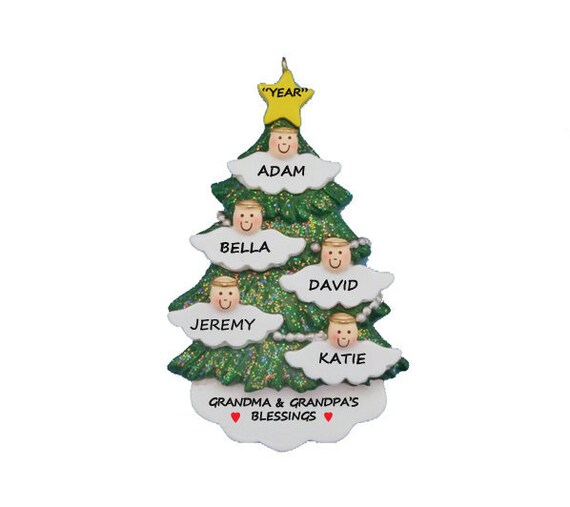 Personalized Grandparents Blessings Angel Tree 5 | Etsy