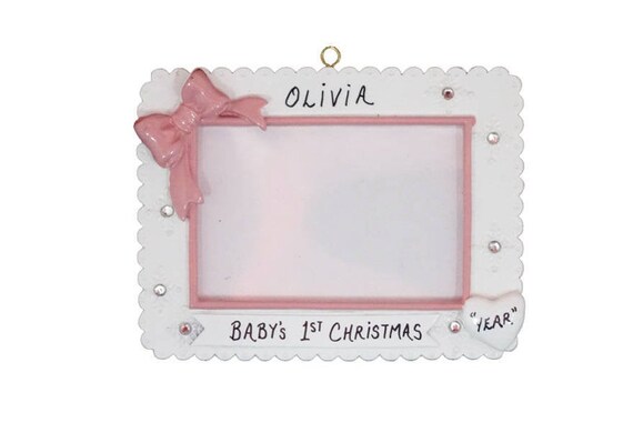 Babys 1st Christmas Picture Frame Ornament Personalized | Etsy