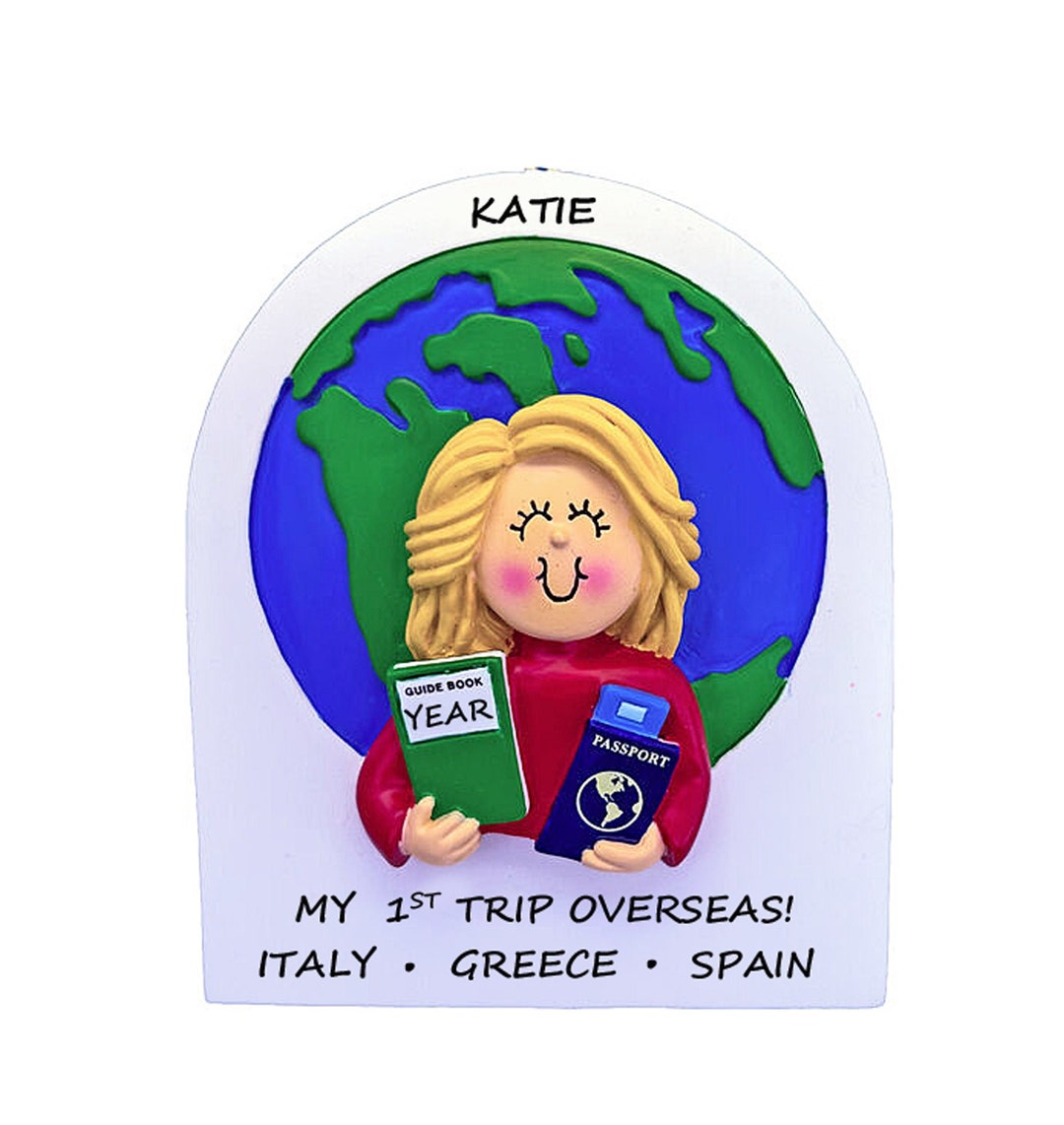 Personalized World Traveler Ornament - Personalized Vacation 1st Trip ...