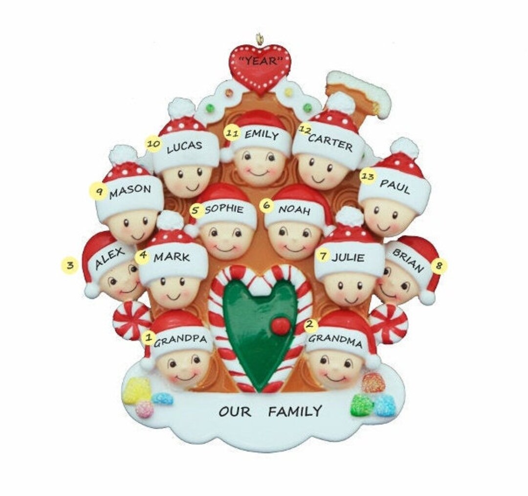 Personalized Family of 13 Christmas Ornament Personalized - Etsy