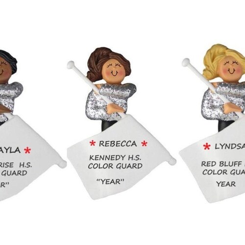 Color Guard Flag Girl Personalized Ornament Marching Band - Etsy