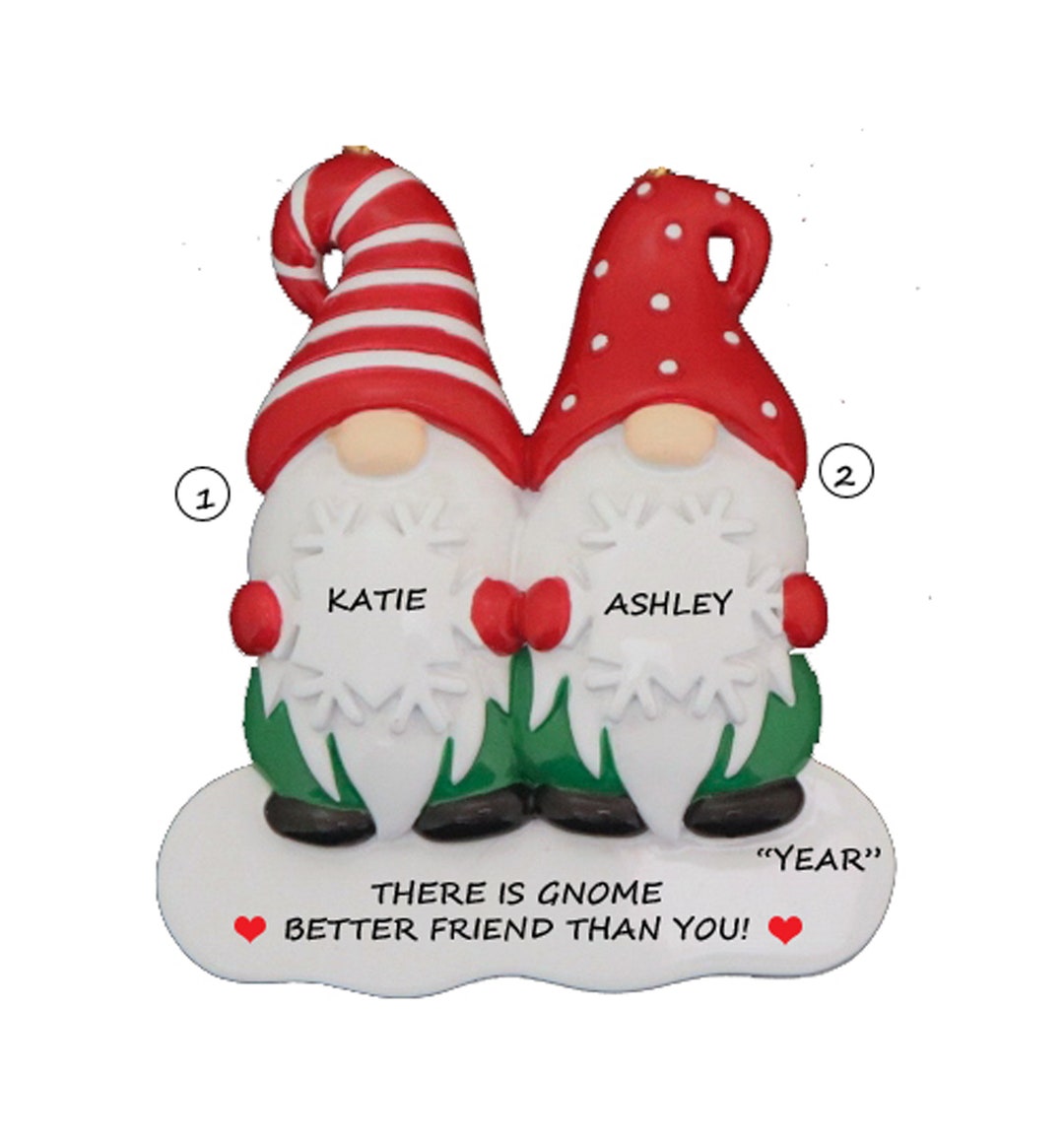 2 Gnomes Best Friends Personalized Ornament - Gnome Better Friend ...