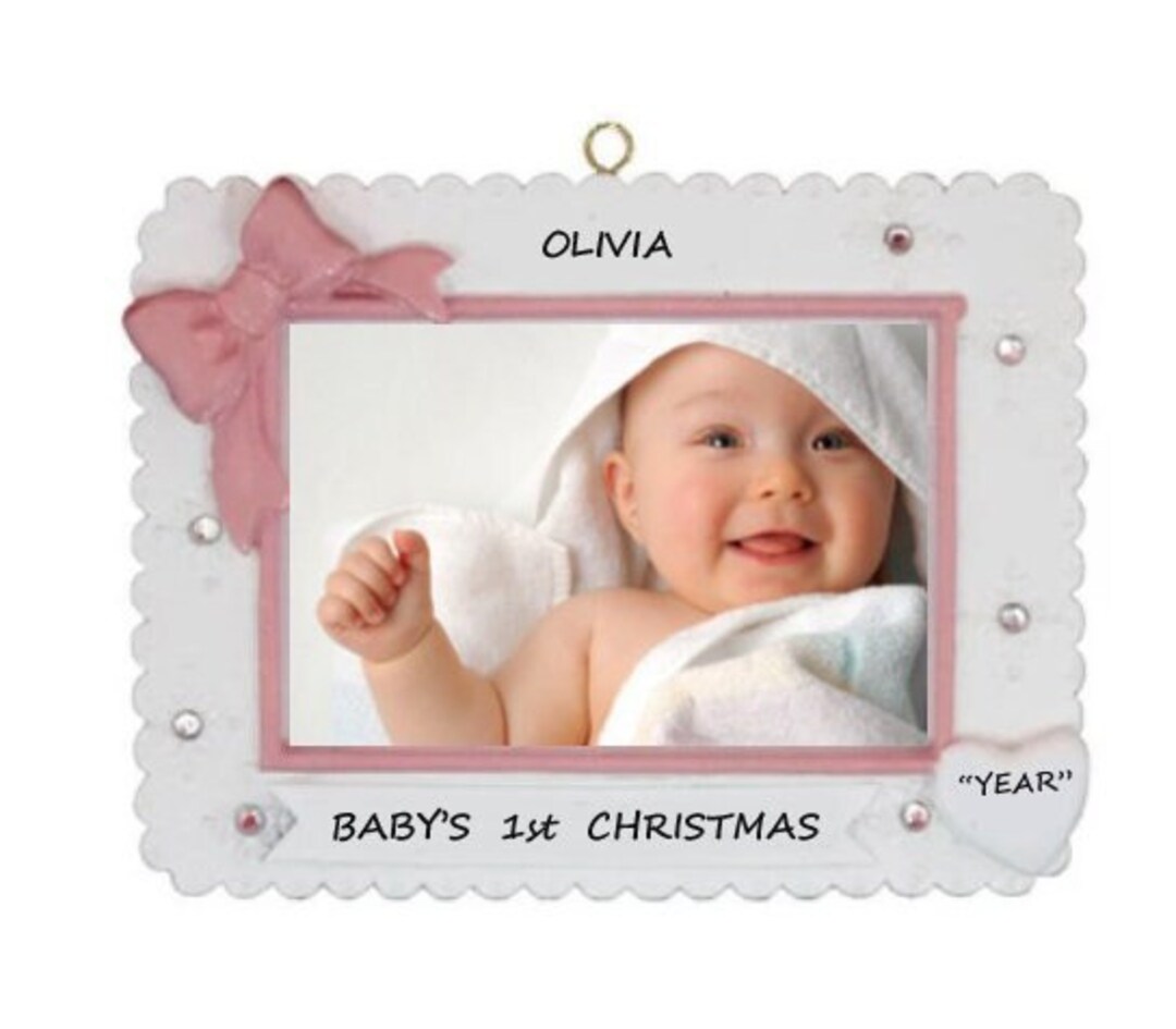 Babys 1st Christmas Picture Frame Ornament - Personalized Babys 1st ...