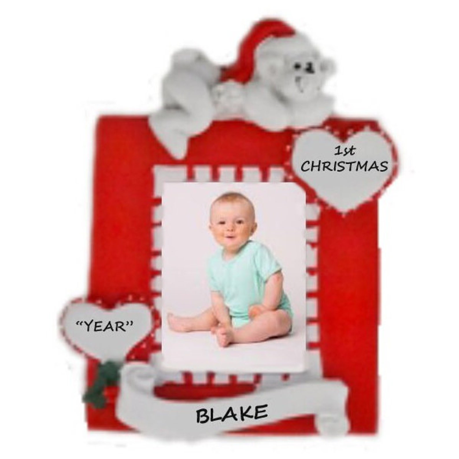 Baby's 1st Personalized Christmas Ornament Frame-baby's 1st Christmas ...