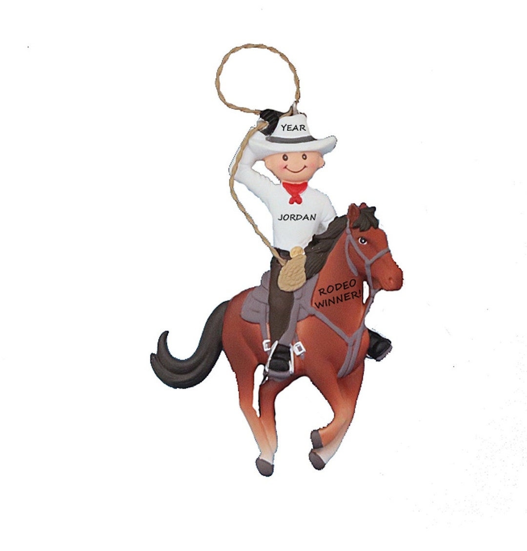 Cowboy or Cowgirl Rodeo Horse Rider Personalized Ornament - Competition ...