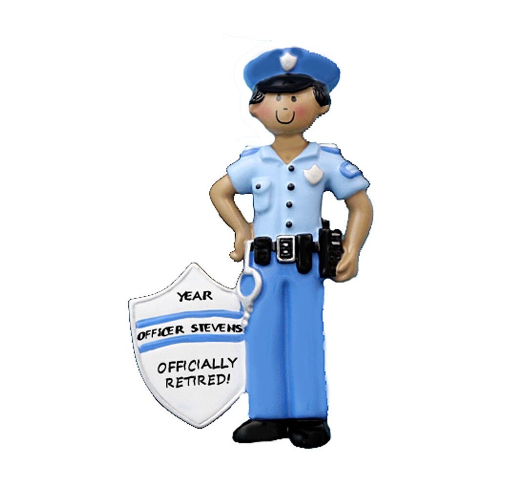 Police Officer Retirement Personalized Christmas Ornament - Male of ...