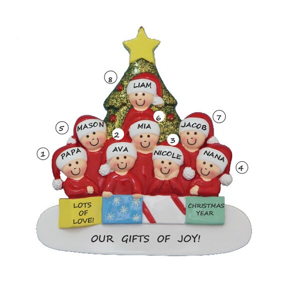 Personalized Family of 8 Personalized Free Personalized - Etsy