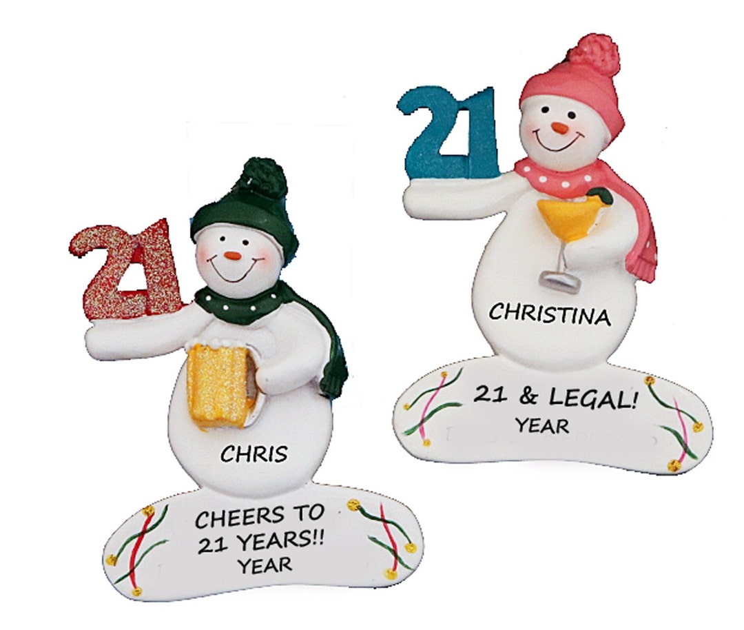 Turning 21 and Legal Personalized Ornament - Celebrating 21st Birthday ...