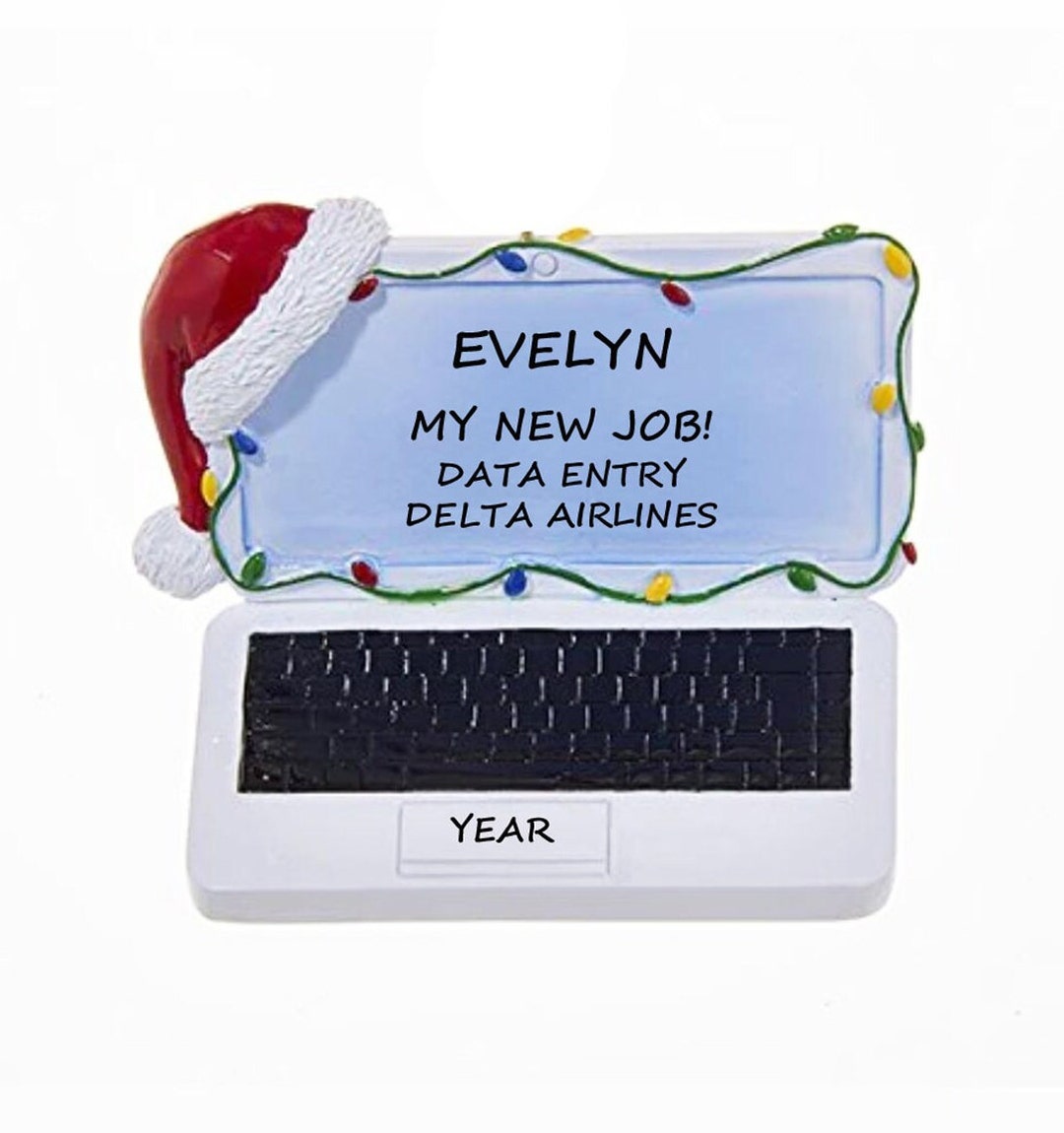New Job Laptop Computer Personalized Christmas Ornament - 1st Job ...