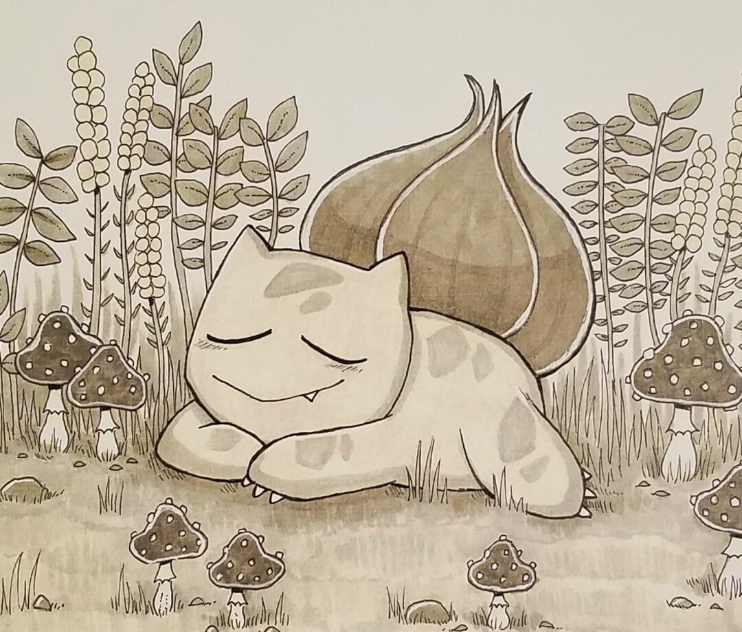 Resting Bulbasaur Medium Print - Etsy