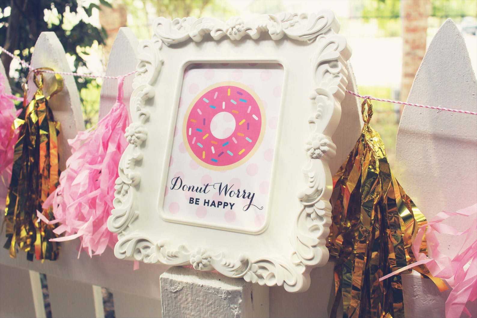 Donut Worry Be Happy Digital Printables Party Print Home - Etsy