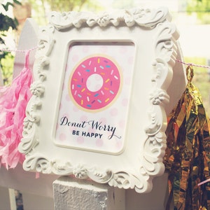 Donut Worry Be Happy | Digital Printables | Party Print | Home Decor ...