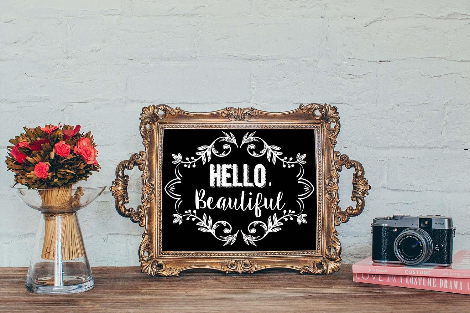 Hello, Beautiful Chalk Look Art Printable Digital Printable Instant ...