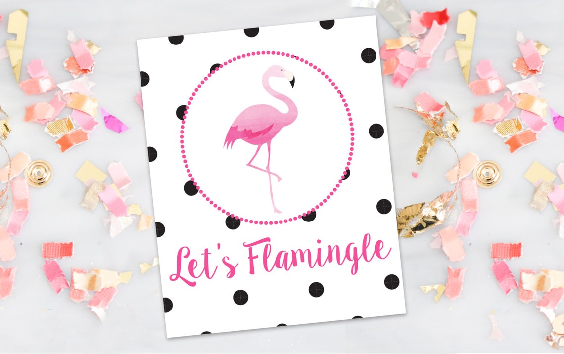 Let's Flamingle Printable | Pink Flamingo | Party Print | Home Decor ...