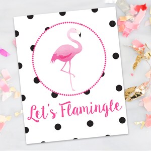 Let's Flamingle Printable | Pink Flamingo | Party Print | Home Decor ...