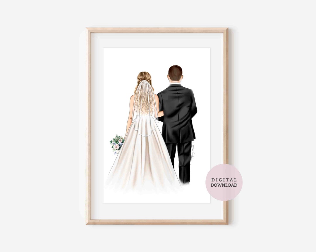 Personalised DIGITAL PRINTABLE of Bride and Father / Bride - Wedding ...